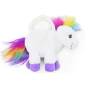 PLUSHIBLE BRIDGING MILES WITH SMILES Plush Unicorn Purse - Soft, Fluffy, Functional Stuffed Unicorn Purse for Kids - Cute Stuffed Animal Unicorn Toy