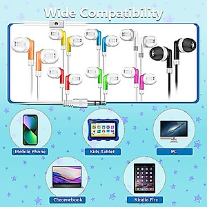TJZXGUI 32 Pack Bulk Earbuds Headphones ，Wholesale Wired Earphones Disposable Ear Buds for School Classroom Students (Multi Colored)