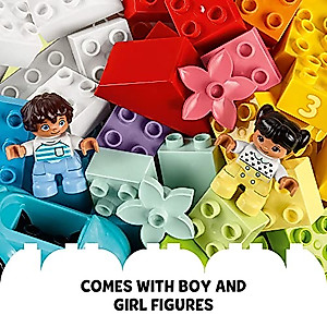 LEGO DUPLO Classic Brick Box Building Set - Features Storage Organizer, Toy Car, Number Bricks, Build, Learn, and Play, Great Gift Playset for Toddlers, Boys, and Girls Ages 18+ Months, 10913