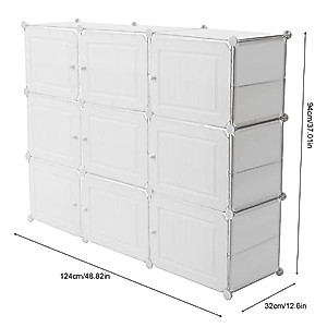 Gdrasuya10 Portable Shoe Rack, 36 Pair DIY Shoe Storage Shelf Organizer 6 Tier Shoe Storage Cabinet with Doors, Resin Shoe Shelves Organizer for Closet Hallway Bedroom Entryway