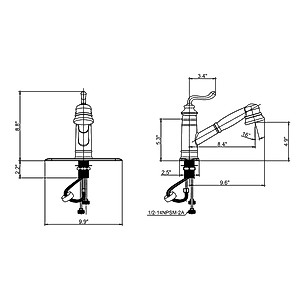 Derengge Stainless Steel Single Handle Pull Out Kitchen Sink Faucet, Contemporary Brushed Nickel Pull Down Kitchen Faucet,FS-825-KGSS
