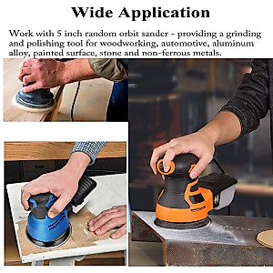 Aiyard 5-Inch 8-Hole Hook and Loop Sanding Discs 220-Grit Random Orbit Sandpaper, 50-Pack