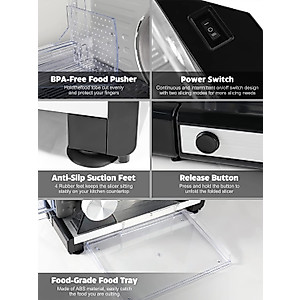 OSTBA APPLIANCE OSTBA Foldable Meat Slicer, Electric Deli Food Slicer with Food Tray, 0-18mm Adjustable Thickness Meat Slicer, Portable Collapsible Food Slicer with Stainless Steel Blades, Black