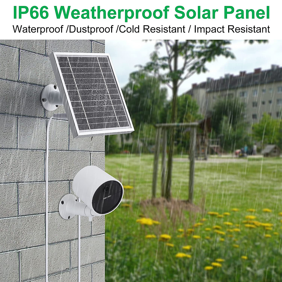 UYODM 3 Pack Solar Panel Compatible with SimpliSafe Outdoor Security Camera, Built-in 2200 mAh Battery Power Your SimpliSafe Outdoor Camera Continuously, IP66 Waterproof Aluminum Alloy Frame