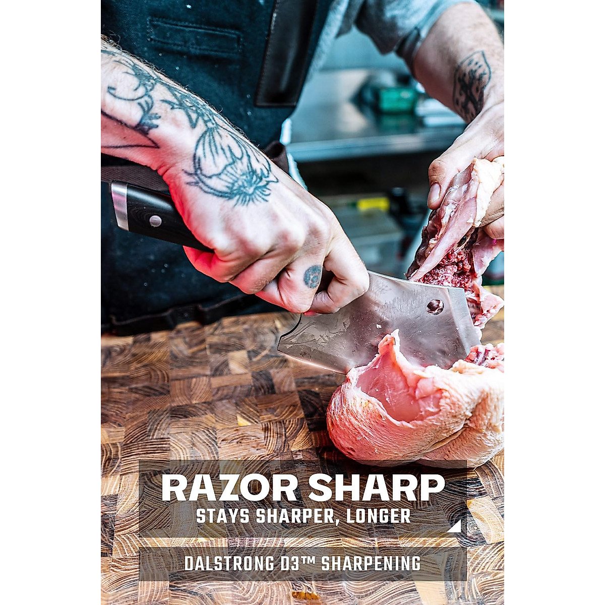 Dalstrong Mini Rocking Cleaver Knife-6.5"-Gladiator Series 'R'-High Carbon Steel - Razor Sharp Giftable Kitchen Knife-Black Handle-Meat Cleaver, Vegetable Knife - NSF Certified