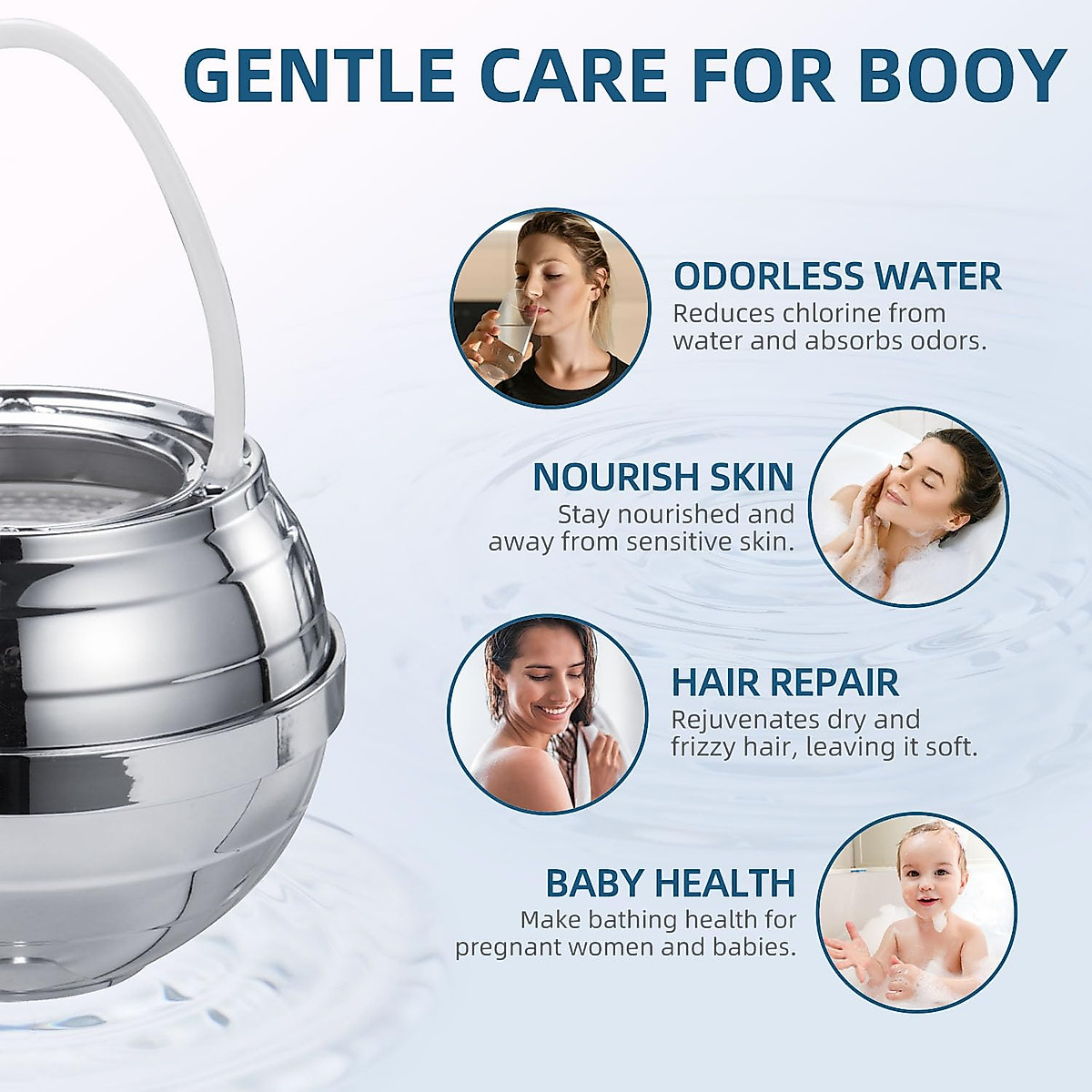 Bath Ball Filter, Bath Ball Water Filter, Bathtub Water Filter, Bath Ball Bathtub Water Filter for Tub Faucet - BPA Free - Grey