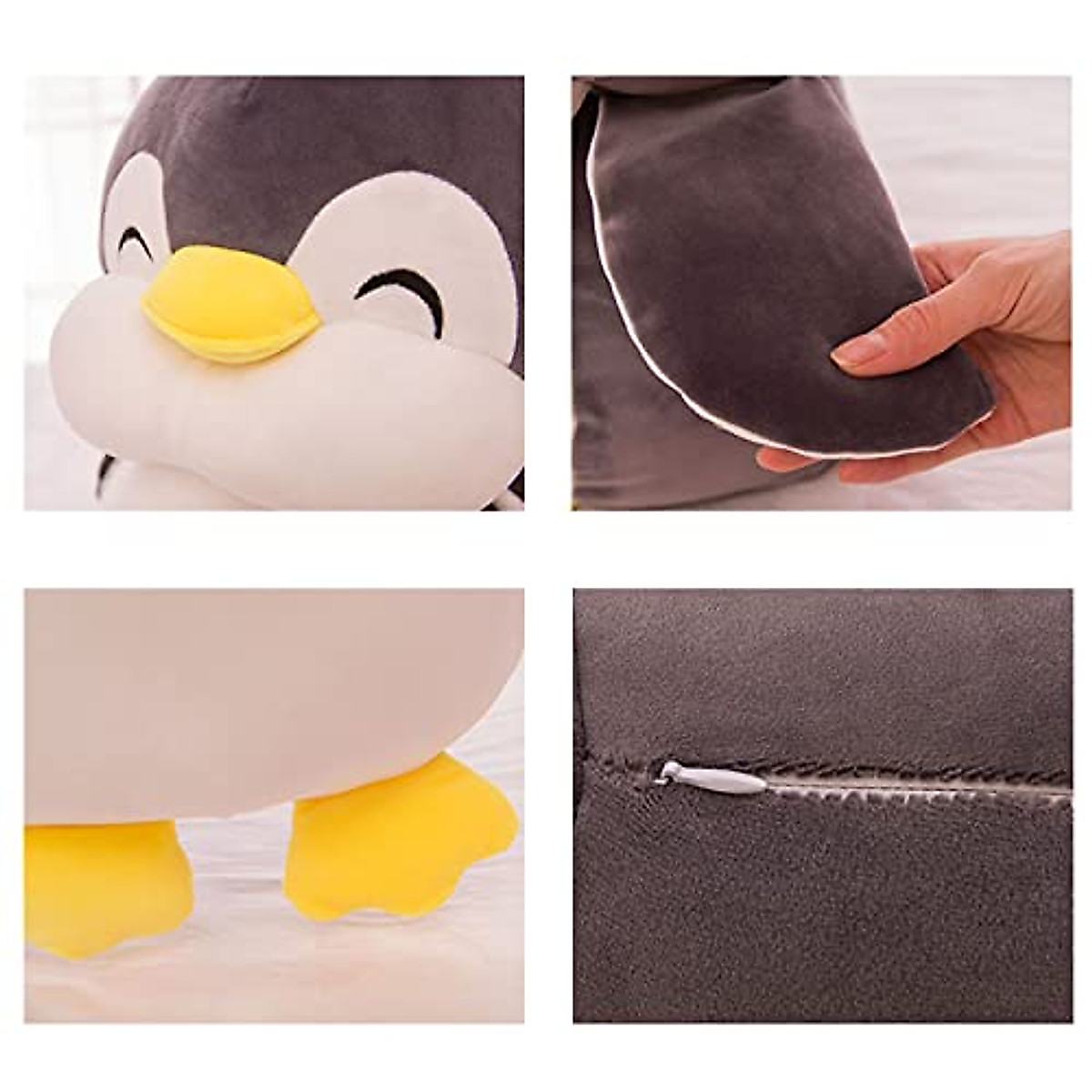 12 Inch Plush Penguin Stuffed Animal Penguin Hugging Pillow with Smile Face Cuddly Penguin Pillow Plushies Toy Penguin Huggable Anime Gifts for Kids And Lovers In Birthday, Valentines, Christmas