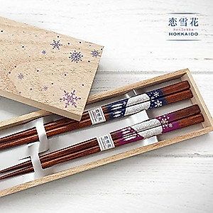 Rensekka couple chopsticks box set made in Japan Hokkaido gift Wakasa lacquerware
