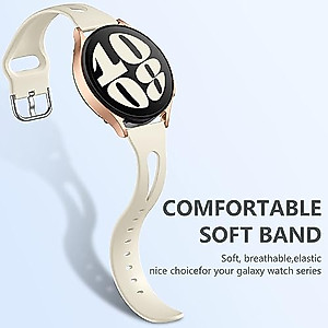 GEAK 6 Pack Compatible with Samsung Galaxy Watch 6 Band/Galaxy Watch 4 Band/Galaxy Watch 5 Band 40mm 44m, 20mm Soft Silicone Sport Straps for Galaxy Watch 6/5/4/3/Galaxy Classic/Active 2 Women