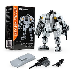 MyBuild Mecha Frame 5 Mech Suit Building Toys Gray Mech Building Bricks Base Defender MF05-A01