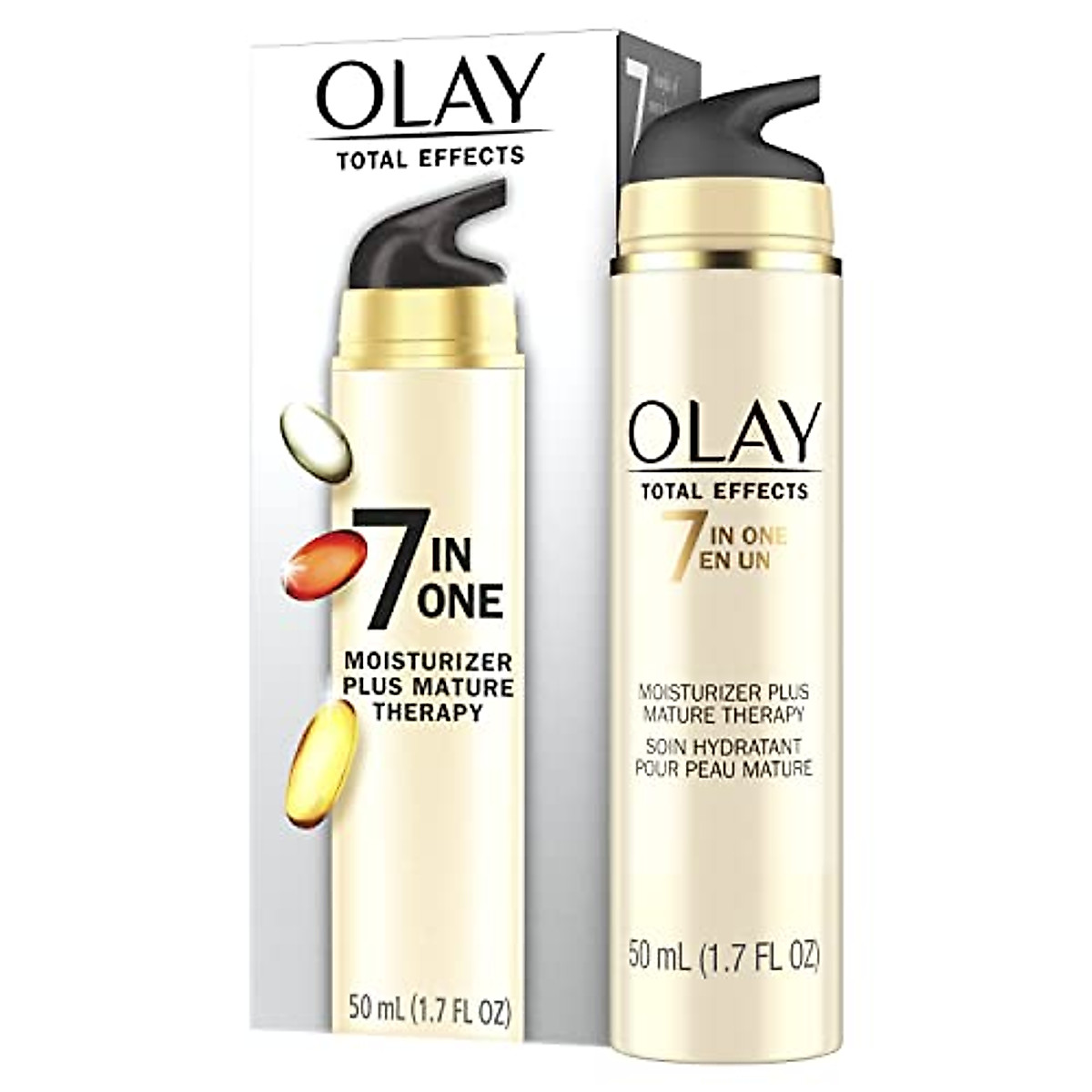 Olay Total Effects 7-In-1 Face Moisturizer Plus Mature Therapy, Beige, 1.7 Fl Oz