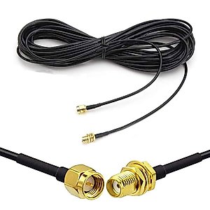 CORONIR 33ft WiFi Antenna Extension Cable SMA Male to SMA Female RF Connector Adapter for Wireless LAN Router Bridge & Cellular Antenna Extension