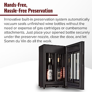 Wine Enthusiast Somm du Vin 2-Bottle Wine Preserver and Chiller – Split Zone Temperature Control, Hands Free Vacuum Seal System, Touchscreen Controls (Right Hinge)