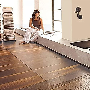 Clear PVC Desk Chair Mat 2mm Office Chair Mat for Hardwood Floor, Clear Vinyl Plastic Floor Runner Protector, Transparent Plastic Non-Skid Waterproof Rug Runner, Can Be Cut,60/80/100/120/140/160cm wi