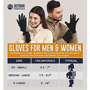 OutdoorEssentials Touch Screen Running Gloves - Cold Weather Black Gloves - Mens Winter Gloves, Gloves for Women Cold Weather