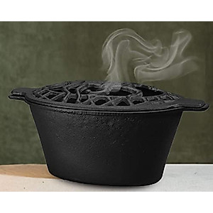 FireBeauty Woodstove Steamer Stove Humidifier Cast Iron Lattice Top Rust Resistant 2.3 Quart Capacity (horse)