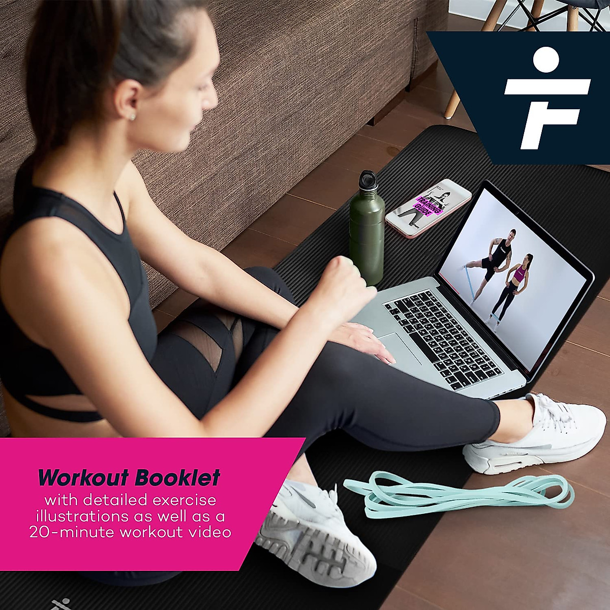 Loop Resistance Bands for Working Out by Flexmate- 5 Resistance Levels Band Set- Latex Fitness Bands for Physical Therapy, Strength, Weightlifting, Crossfit- Workout Guide Included