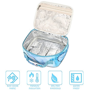 LEDAOU Lunch Box Kids Boys Girls Cute Insulated Lunch Box Reusable Lunch Bag Meals Tote Lunchbox for School Picnic Travel (W-Marble 52)