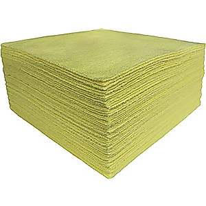 Detailer's Preference Edgeless Microfiber Cleaning Cloths – Bulk Car Detailing Towels for Washing and Drying (300 GSM, 12 x 12 Inches, Yellow, 50 Pack)