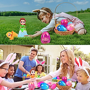 Dodosky Easter Basket Stuffers for Kids Toddler, 4 Pack Princess Deformation Easter Eggs with Toys Inside Easter Toys Easter Basket Stuffers Filler Gifts Easter Basket Toys - Easter Gifts for Girls