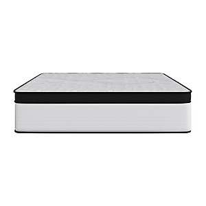 BizChair Firm 12 Inch CertiPUR-US Certified Hybrid Pocket Spring Mattress, Extra Firm Feel, Durable Support, Full Mattress in a Box