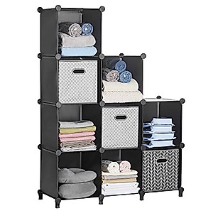 Puroma Closet Organizer 9 Cube Storage Organizer, Clothes Organizer with Mallet DIY Closet Organizers and Storage, Portable Closet Storage Shelves Cabinet for Home, Office, and Bedroom