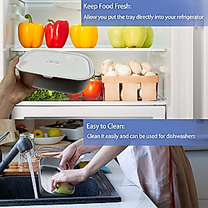 COCOBELA Electric Lunch Box Food Heater, Heated Lunch Boxes for Adults Car Truck Home, 60W Portable Food Warmer Leak Proof, 1.5L Removable Stainless Steel Container, 110V/12V/24V