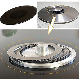 LKP 28 Inch Rotatable Serving Tray Round Tempered Glass Lazy Susan Turntable Tabletop Rotating Tray 360° Rotating Brown Serving Plate For Kitchen