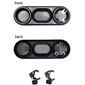 Kingsource Universal Stroller Tray,Stroller Snack Tray with Cup Holder,3 in 1 Stroller Cup Holder,Snack Catcher and Drinks Holder for Snacks on The Go, Removable Non-Slip Grip Clip for Stroller Bar