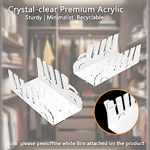 Liatinbo 2 Pack 8 hat rack for baseball caps,acrylic hat organizer for baseball caps,hat stand Display and Holder Strong Adhesive/Wall Drilled for Bedroom,Closet,Dresser,Office (Clear, 2 Pack)