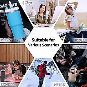 4 Set Spill Stopper for Stanley 40 oz Tumbler with Handle, Leak Stopper Compatible with Stanley 30 oz Tumbler with Handle Stanley Qunercher H2.0 Flowstate Tumbler 40 oz 30 oz Stanley Cup Accessories