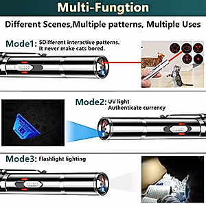 Danigh-buy Cat Pointer Toy,Dog Laser Pointer,7 Adjustable Patterns Laser,Long Range 3 Modes Training Chaser Interactive Toy,USB Recharge