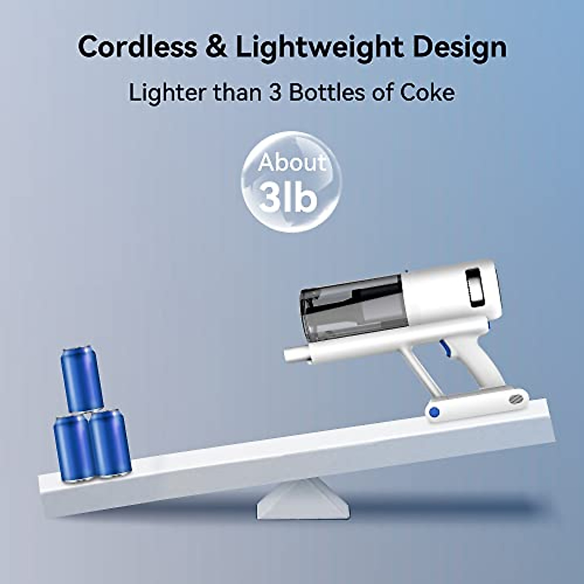 INSE Cordless Vacuum Cleaner, 30Kpa 450W Lightweight Stick Vacuum with LED Display, Rechargeable Cordless Stick Vacuum with 2500mAh Battery Up to 60Min Runtime for Hard Floor Carpet Pet Hair Home-V120