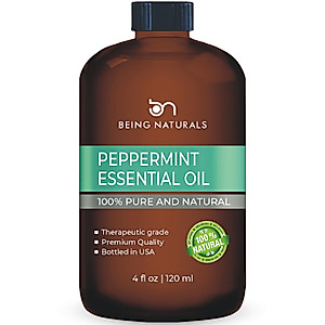 Peppermint Essential Oil - Huge 4 FL OZ - 100% Pure & Natural – Premium Natural Oil with Glass Dropper (Peppermint Oil)