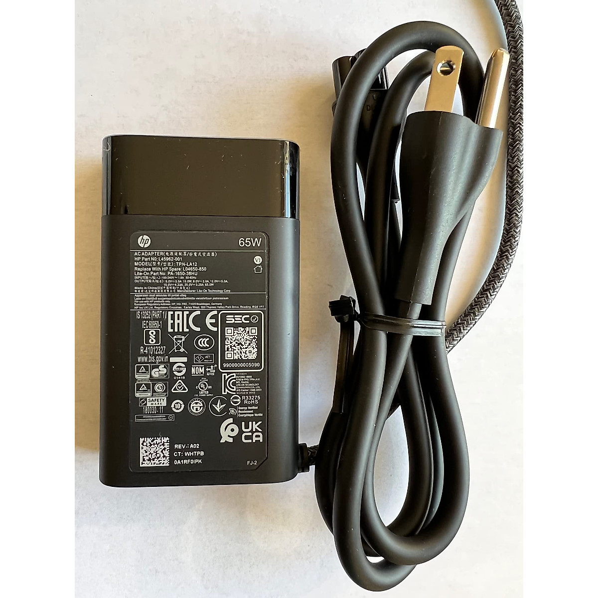 New Replacement HP 65W USB C AC Adapter for HP Spectre 13 x360 2019 13-AP Folio 13-ak0000 Elite x2 1013 G3, Comaptible P/N: L04540-001, L04650-850, PA-1650-38HT, TPN-LA12