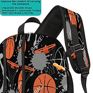Pardick Basketball Slam Duck School Backpacks for Girls Boys Teens Students - Stylish College Schoolbag Book Bag - Water Resistant Travel Backpacks for Women Men