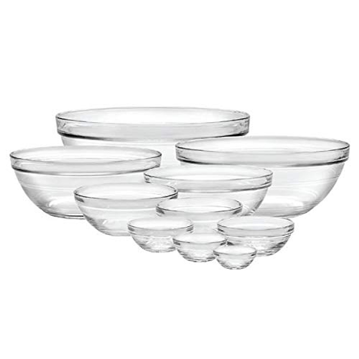 HomeHouseware Duralex Lys Stackable Glass Bowls with a Polishing Cloth