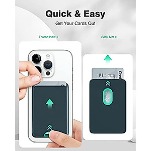 Dlinda 2-Pack iPhone Wallet Magsafe Card Holder, Detachable Magnetic Wallet for iPhone 14 Pro Max/14 Plus/14 Pro/14, iPhone 13 Pro Max/13 Pro/13/13 Mini/iPhone 12 Series, Midnight & Green