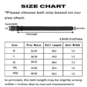 YWHCHI Belt Men's Stretch Nylon Belt - Ideal for Hiking, Work Adjustable Web tactical Belt (Black, L(for fits Pant Size 36''-38''))