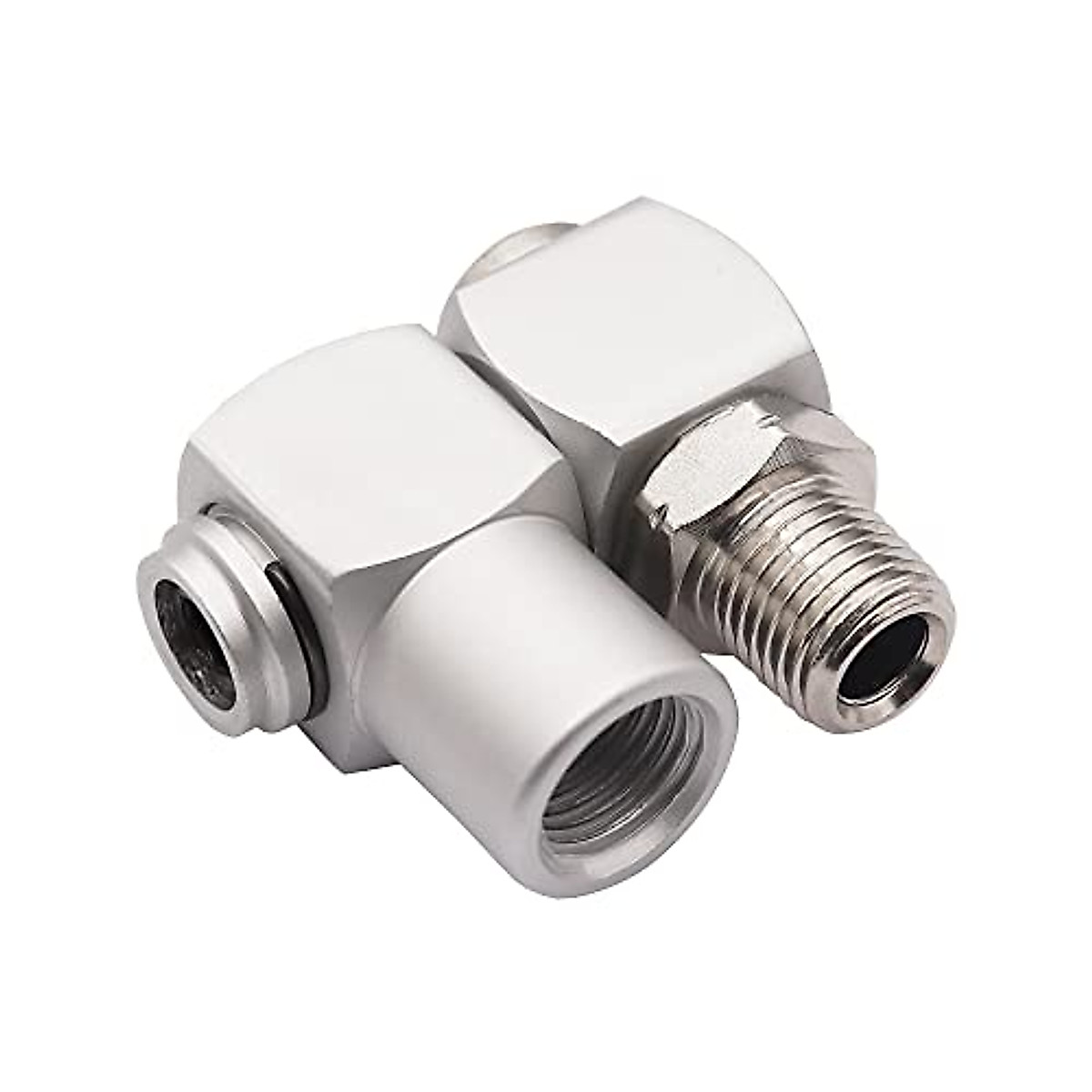 Ruibapa 4PCS 1/4Inch NPT Air Tool 360 Degree Swivel Fitting Portable Air Tool Adapter,Air Hose Connector P-020