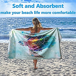 FEERNICH Microfiber Beach Towels 2 Packs, Oversized Quick Super Absorbent Towels for Adults, (72" x 36") Lightweight Thin Towels for Swimming Beach Camping