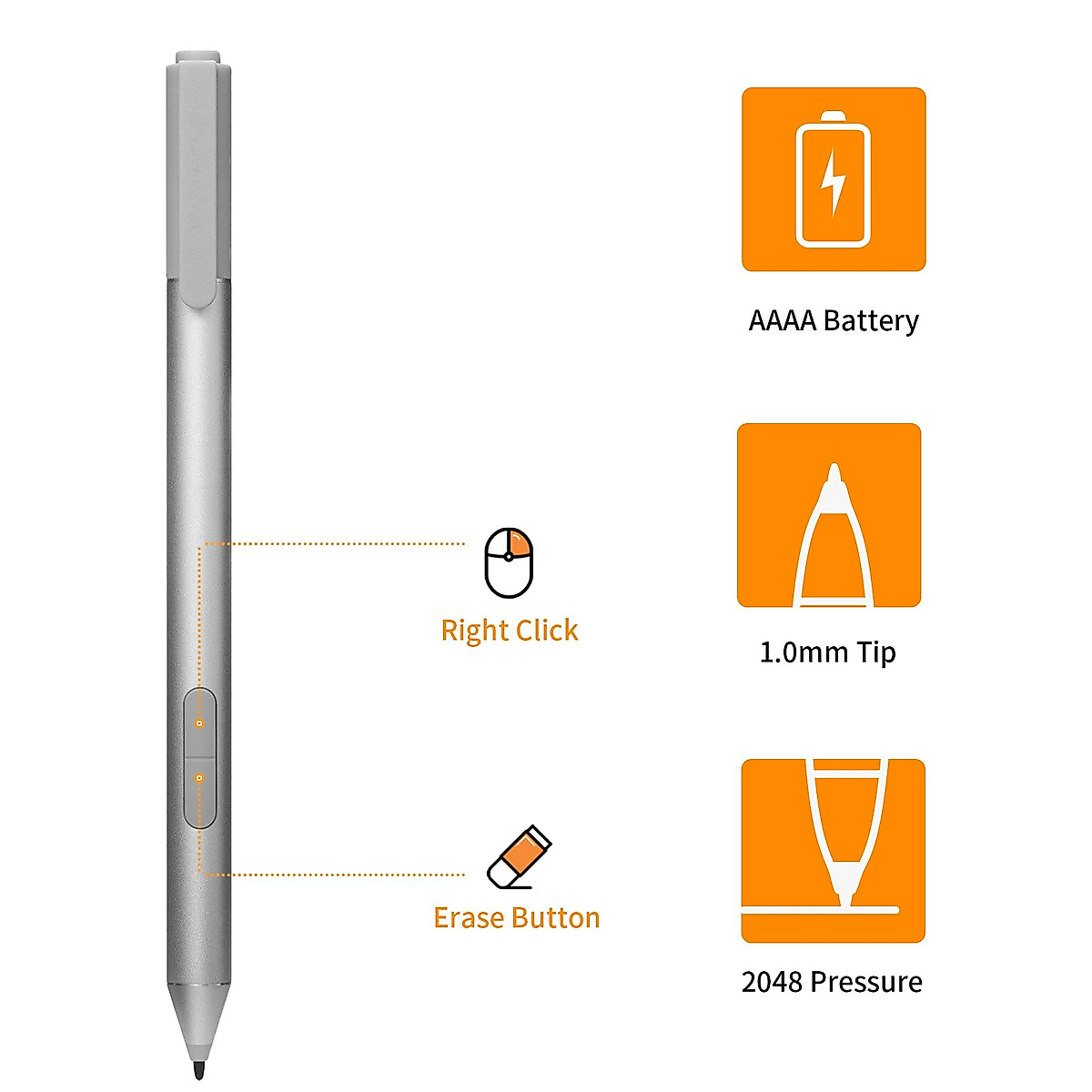 Digital Stylus Pen for Len-OVO Touchscreen, Active Stylus Pen for Len-OVO ThinkPad Yoga/Miix 720/510/520 IdeaPad Flex 5/6 with 2048 Levels of Pressuree Sensitivity for Len-OVO Touch Screen Laptop