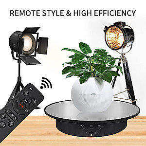 ZLMONDEE Remote Spinning Rotating Display Stand ,Motorized Rotating Turntable Platform Lazy Susan with Mirror 7.87inch/17.6lb Load for Photography Products (Black)