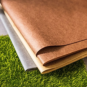 MR FIVE 60 Sheets Gift Tissue Paper Bulk, 20" x 14", Brown and Grey Tissue for Gift Bags, Wrapping Paper for Easter, Halloween, Birthday, Wedding, Baby Shower, Christmas, 3 Colors (Brown)