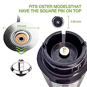Ronnel Collection 6 Piece Round Blender Glass Jar Replacement Kit for Oster Blender, 1.3 Liter - 5.6 Cup Will Fit Oster Blender with Pin as pictured