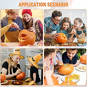 Pedenty 7 Pieces Halloween Pumpkin Carving Kit - Heavy Duty Stainless Steel Carving Tools Set Sculpting Scoop Knives for Halloween Decorations Jack-O-Lanterns