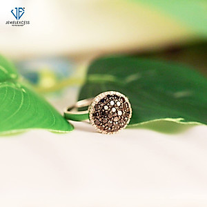 JEWELEXCESS Sterling Silver 1 Carat Black & White Diamond Ring for Women | Diamonds for Everyday Womens Wear