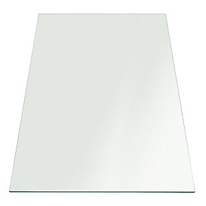 Fab Glass and Mirror Clear Tempered Top 24"x48" Rectangle 1/2" Thick with Flat Edge Radius Corner Replacement Dining, Coffee, Patio Table, Tabletop Protectors by Fab Glass, 24" X 48"