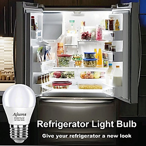 Ajuns LED Refrigerator Light Bulb 40W Equivalent 120V Freezer Waterproof Light Bulbs, Energy-Saving A15 Appliance Fridge Light Bulbs,5W Daylight White 5000K E26 Base, Non-Dimmable 2 Packs