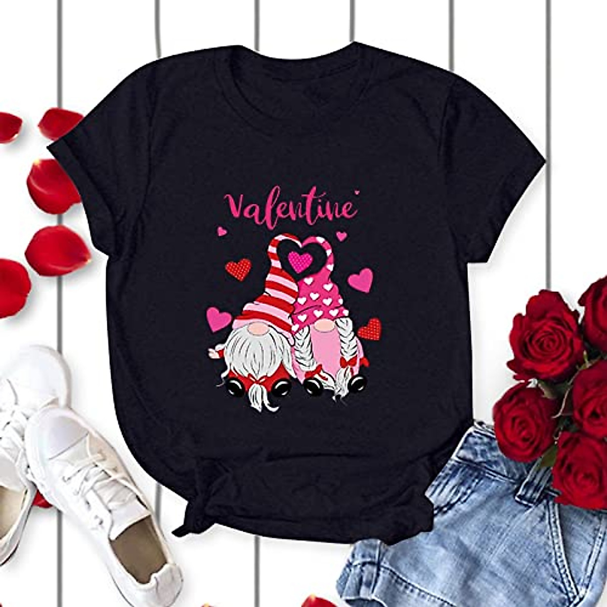 Valentine's Day Love Shirt Crewneck Tops Generic, ES Gibt Mehr ALS 2 Geschlechter T-Shirt Cute Graphic Tees for Teen Girls Yellow Going Out Long Sleeve Shirts for Women Mother Daughter Valentines